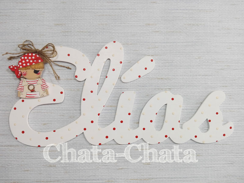Chata-chata. Decoración infantil: LETRAS DE MADERA PARA "ELÍAS"