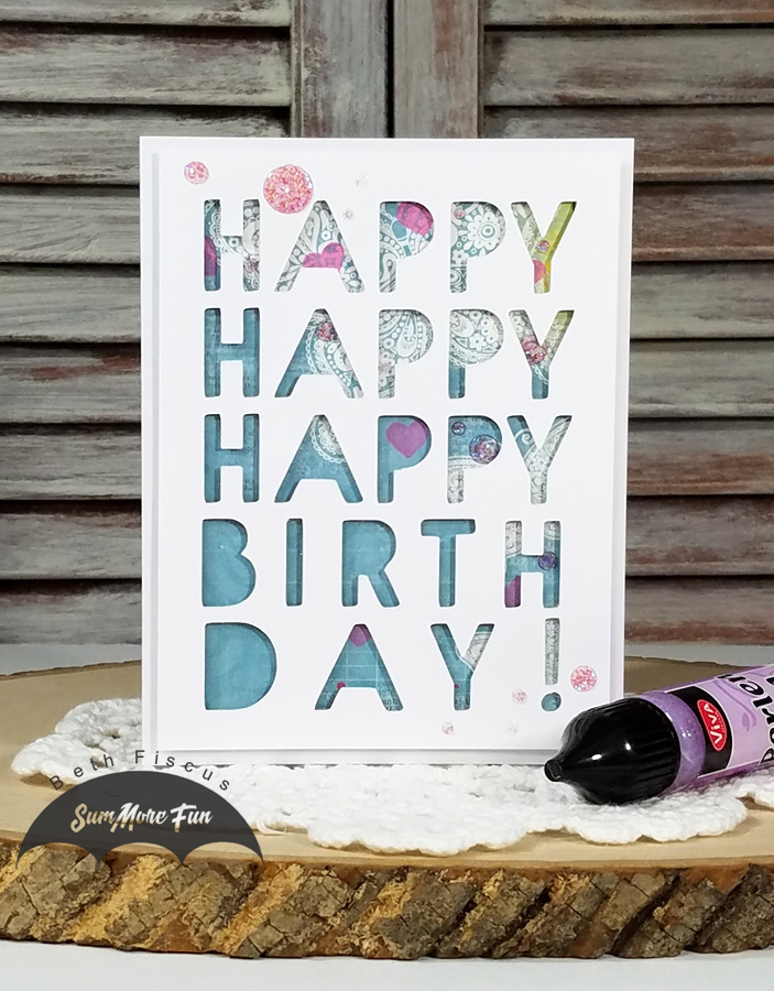 Beth's Beauties: Happy Birthday Shadow Card