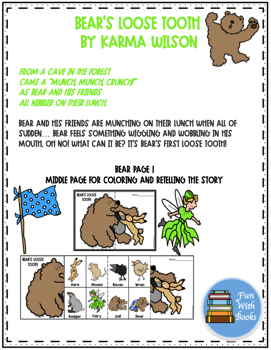 BEAR'S LOOSE TOOTH BOOK CRAFT ~ Book Units by Lynn