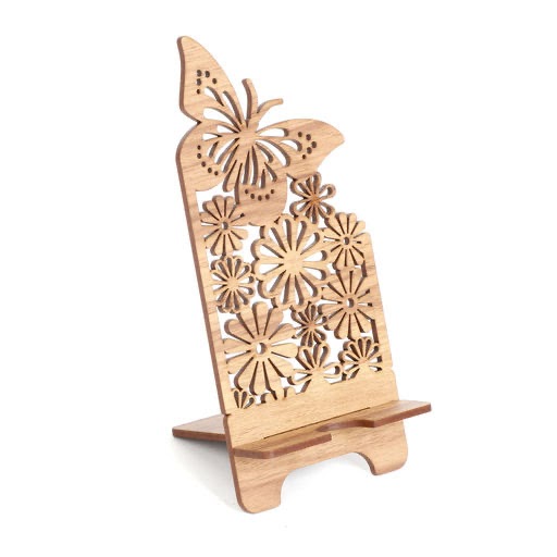 Wood Mobile Phone Stand (Flowers Design) - Online Shopping for Women ...