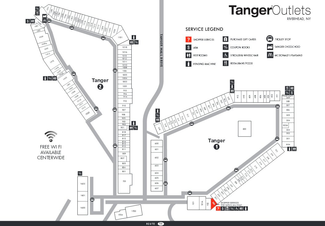 Tanger Outlets Rehoboth Map