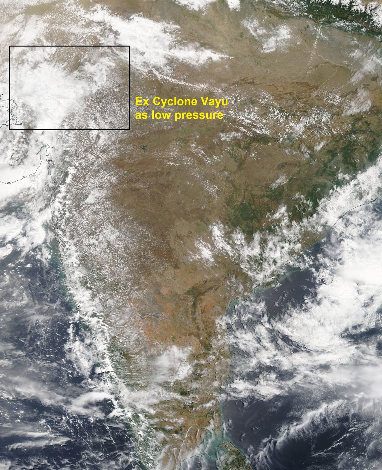 Vagaries of the Weather ©: The remnants of Cyclone Vayu as a low ...