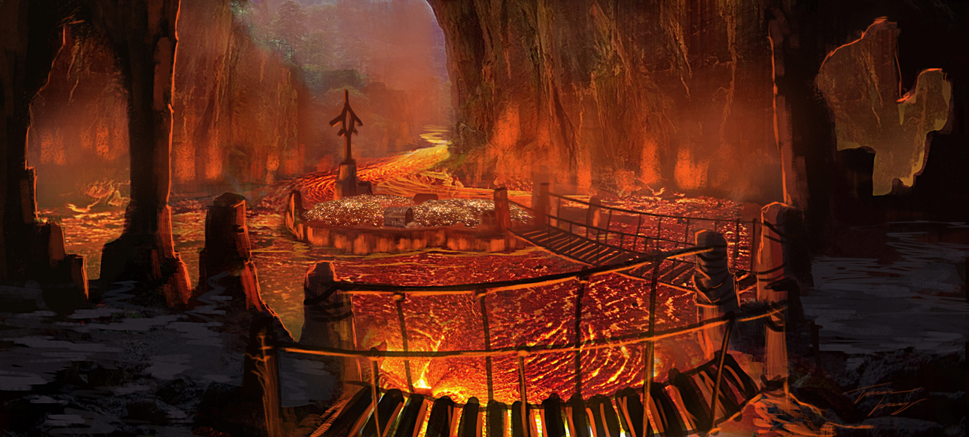 Concept Art and Design of Travis Lacey - Ravenseye Studios: Lava treasure