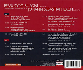 makdelart - classique: Busoni - Bach Transcriptions (Holger Groschopp ...