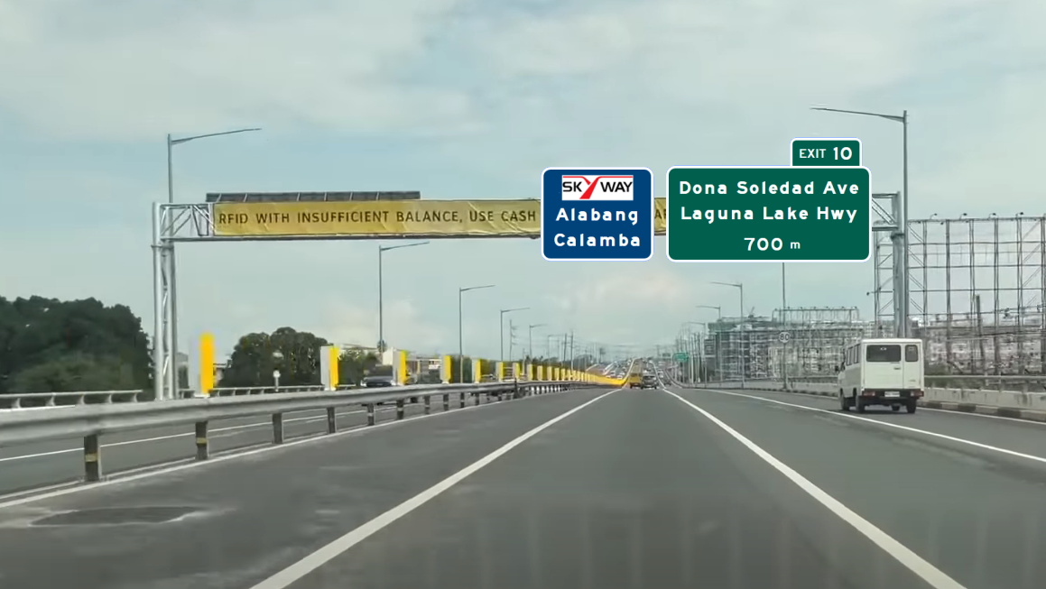 Skyway sign design visualizer - Southbound (Libis Baesa to Alabang)