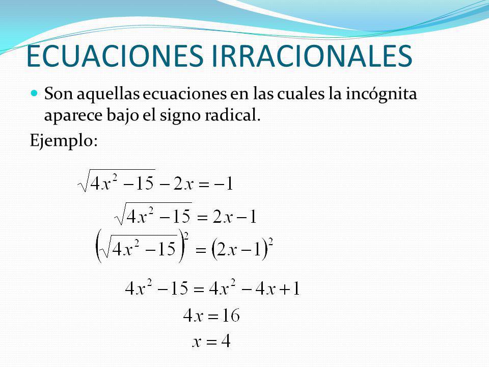 LAS ECUACIONES RACIONALES E IRRACIONALES.