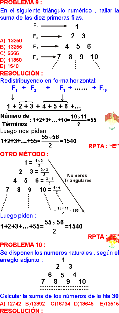 SERIES Y SUMAS NOTABLES SUMATORIAS PROBLEMAS RESUELTOS DE HABILIDAD ...