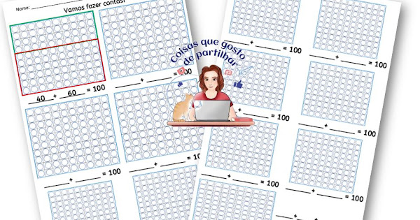 Ficha de matemática - a centena (composição do número 100) | janelas