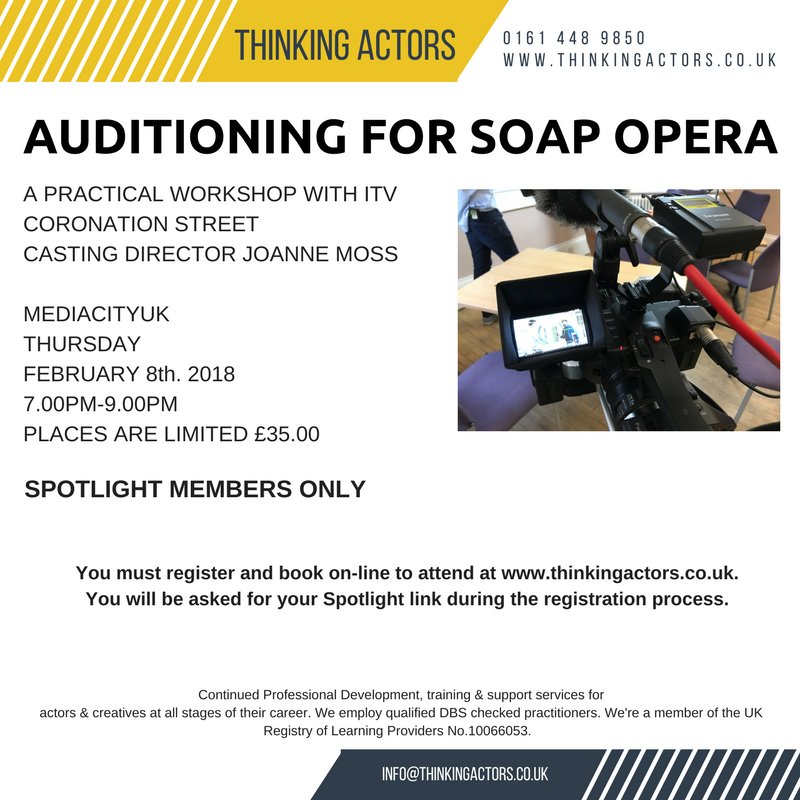 Coronation Street Blog: Auditioning for Soap Opera workshop - with ...