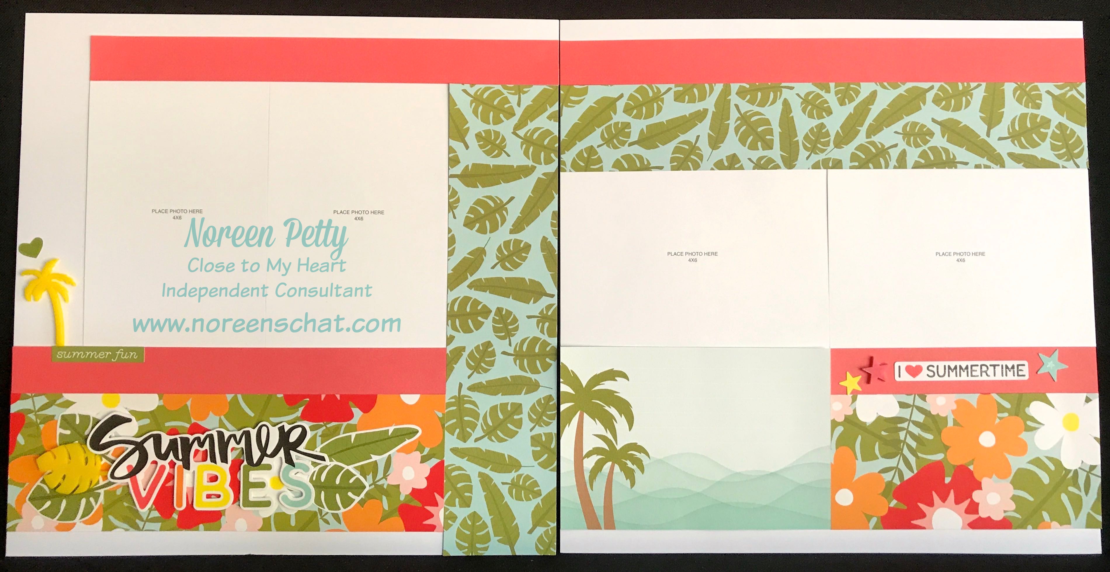 Noreen's Scrap N Chat: CTMH Summer Vibes Heart Summertime Scrapbook Layout