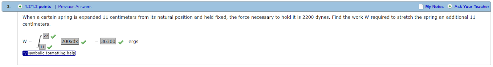 Webassign HW 03 6.4 - Answers/Explanations