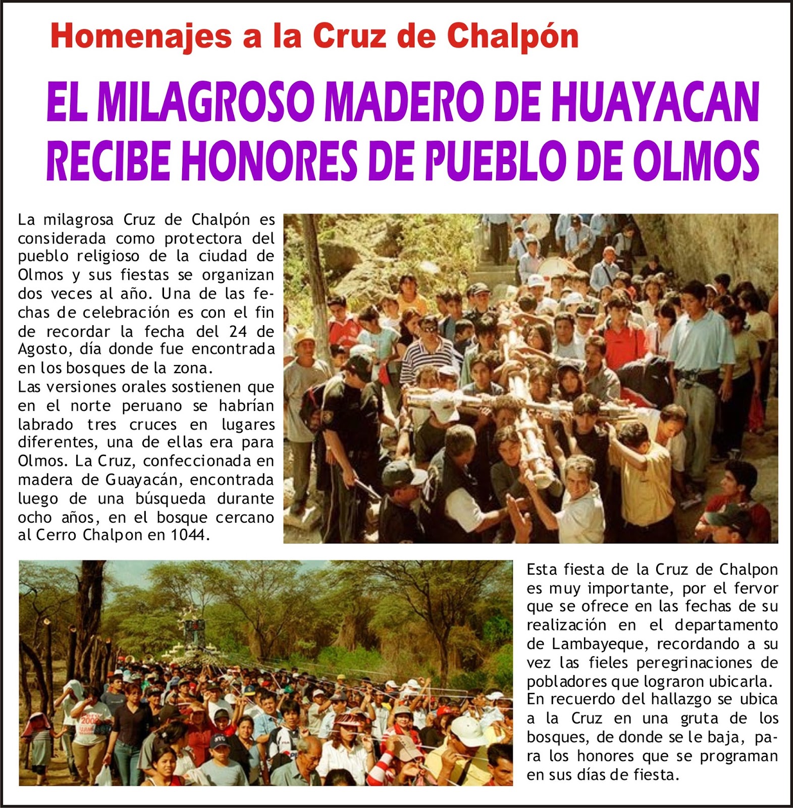 Folclore Eterno Peru: Fiesta de la Cruz de Chalpon en Olmos