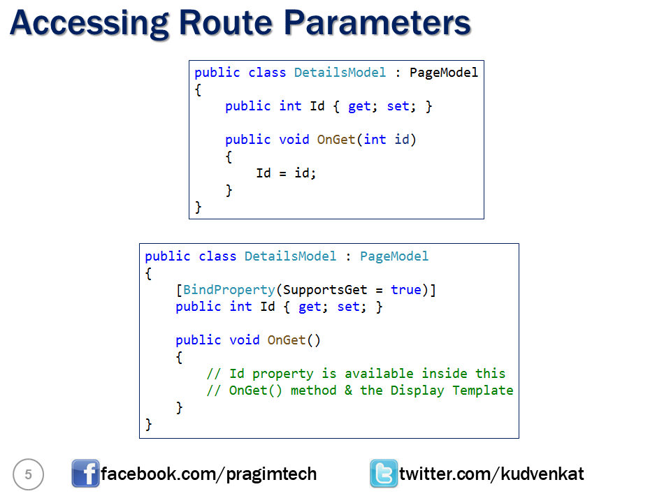 Sql Server Net And C Video Tutorial Route Parameters In Core Razor Pages Slides