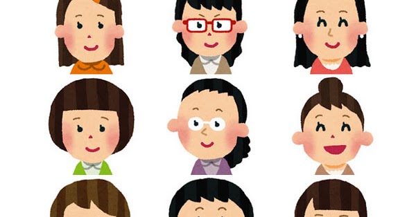 女性の顔のアイコン | かわいいフリー素材集 いらすとや