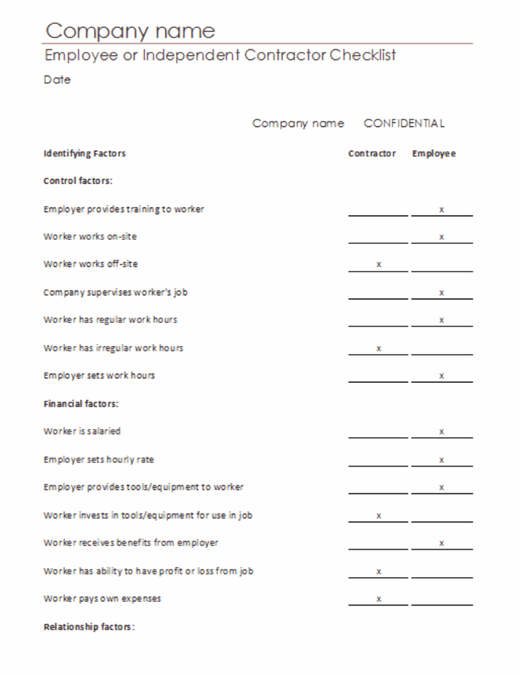 Independent Contractor Excel Template - Invoice Template