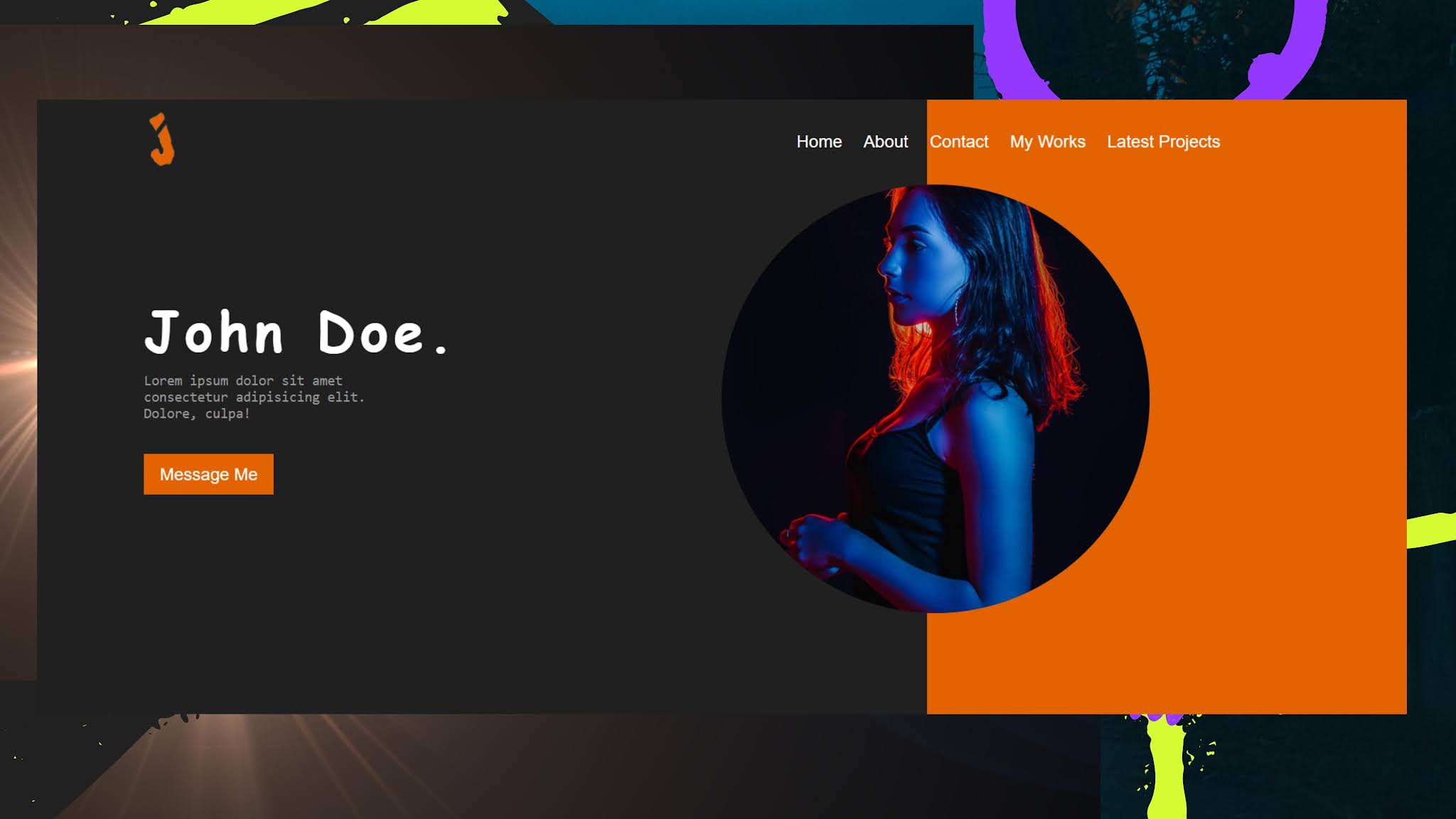 Creative Portfolio Landing Page Design in HTML and CSS Creative Portfolio Landing Page Design in HTML and CSS