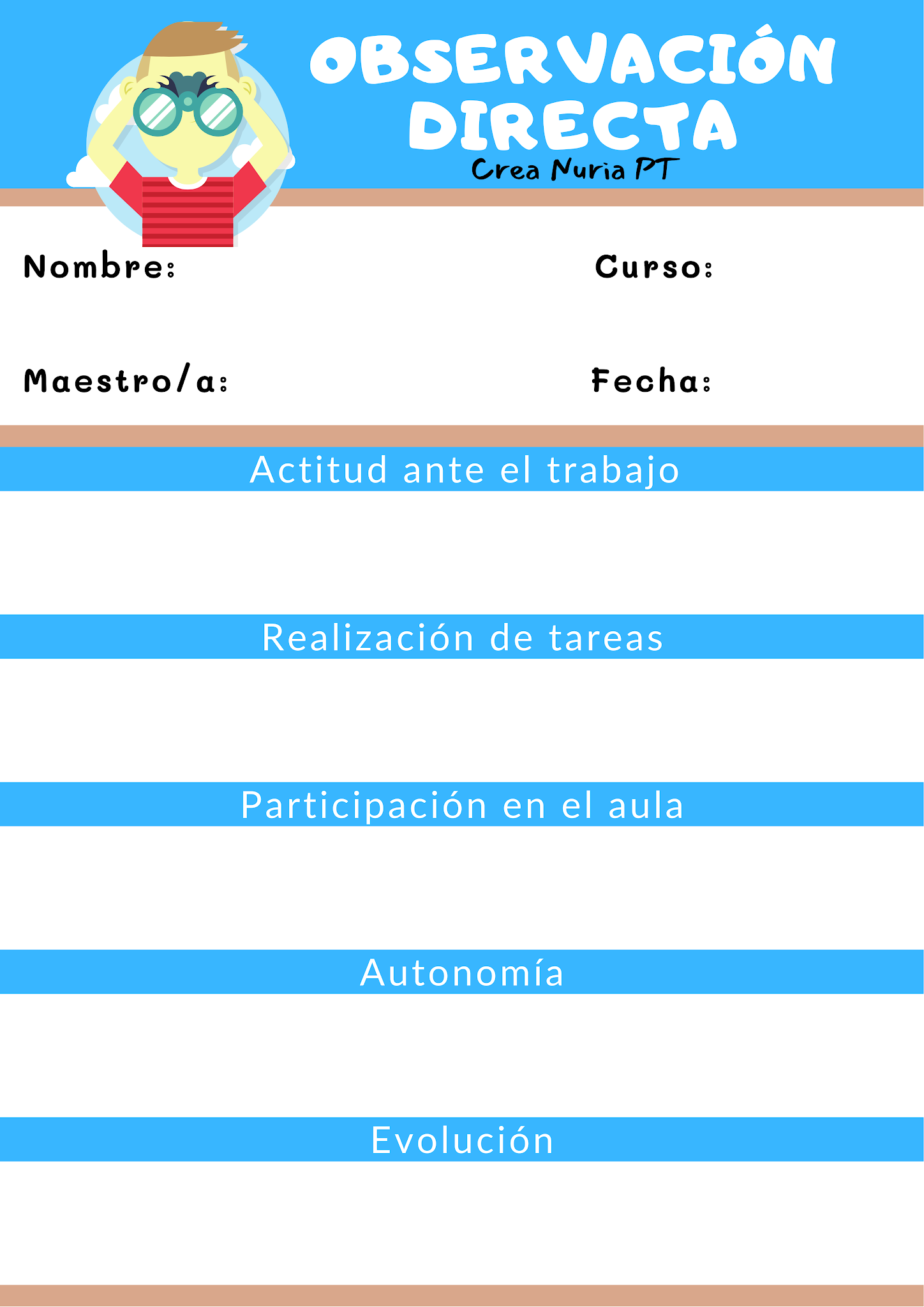 Crea Nuria PT: REGISTRO DE OBSERVACIÓN DIRECTA