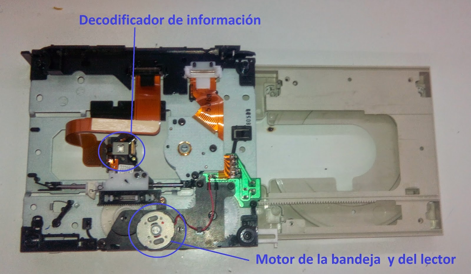 Mantenimiento de Equipos de Voz y Datos: Partes de un Lector de CD