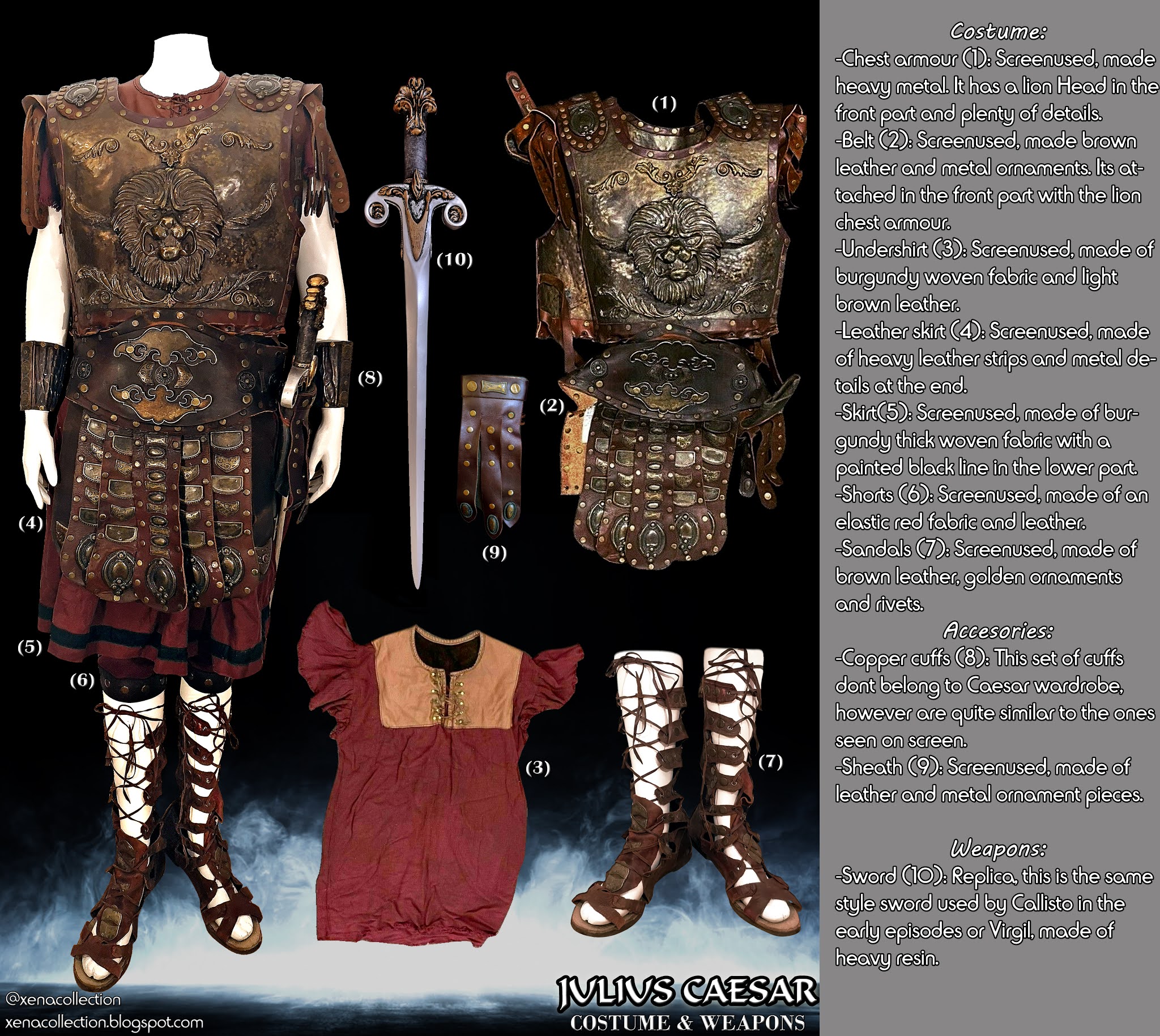 Xena Collection: Julius Caesar Complete Ultimate Costume Inventory