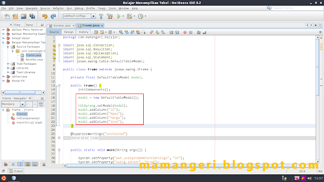 Cara Menampilkan Data Dari Database MySQL Pada JTable Netbeans - Mamangeri Tutorial