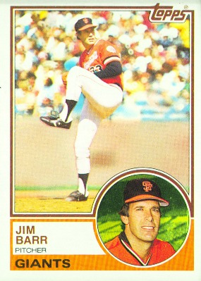 1983 Topps Blog: #133 Jim Barr - San Francisco Giants