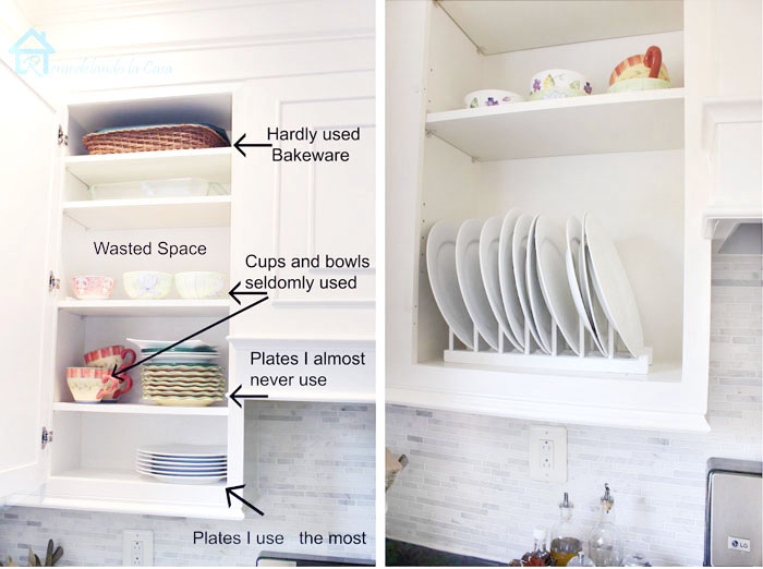 Kitchen Organization - Plate Rack Ideas - Remodelando la Casa