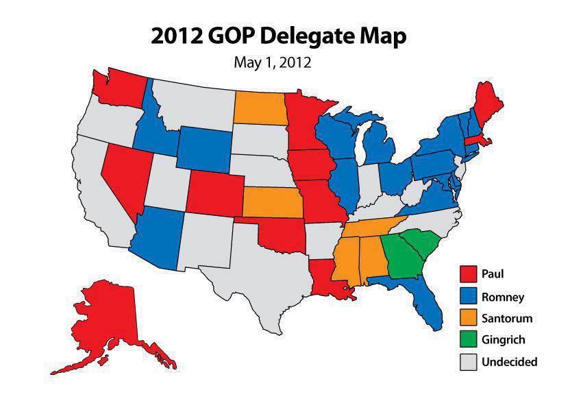 Primary Delegates By State Map - United States Map