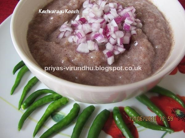 Priya's Virundhu: Kezhvaragu Koozh/Ragi Koozh/Finger Millet Porridge ...