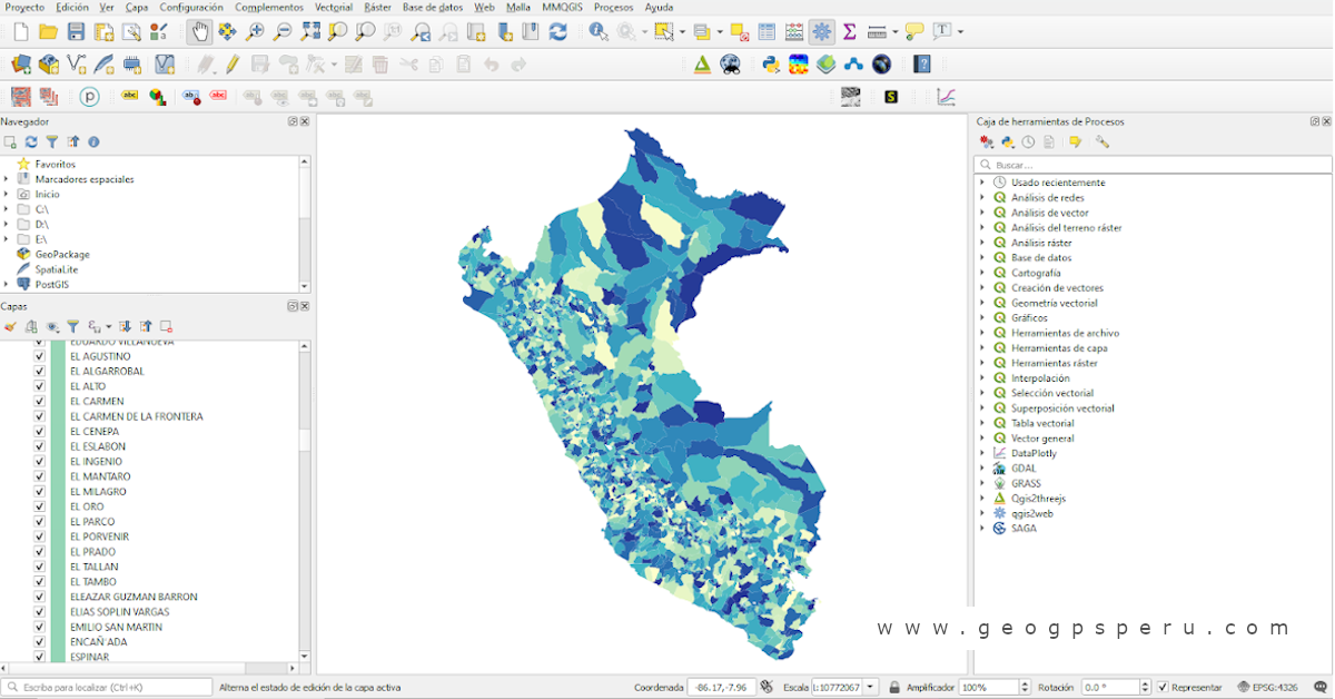 GEO GPS PERÚ: Limite Distrital Actualizado - INEI - Descargar Shapefile ...