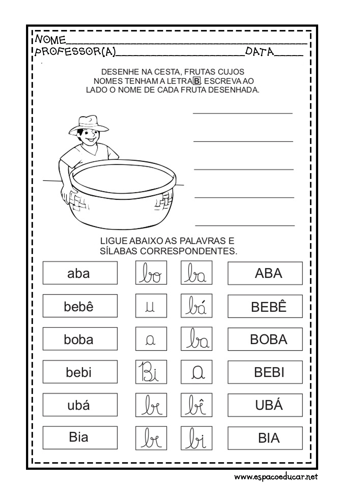 36 ATIVIDADES DE ALFABETIZAÇÃO OU 1º ANO COM A LETRA B + SUGESTÕES ...