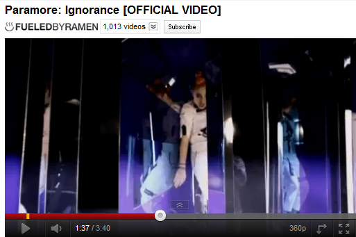CHLOE AND VICKY A2 MEDIA: Music Video Analysis: Paramore- Ignorance