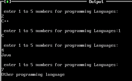 4) Write a C program that displays Language name depending upon a ...