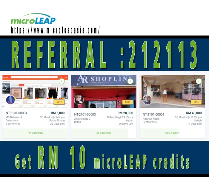 MicroLeap peer to peer Islamic microfinancing referral code : 212113 ...