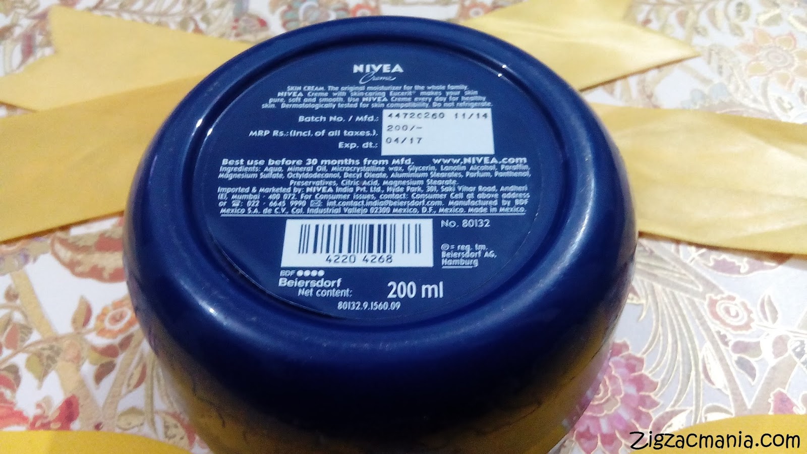 Nivea Crème (Cream)| Review - Zig Zac Mania