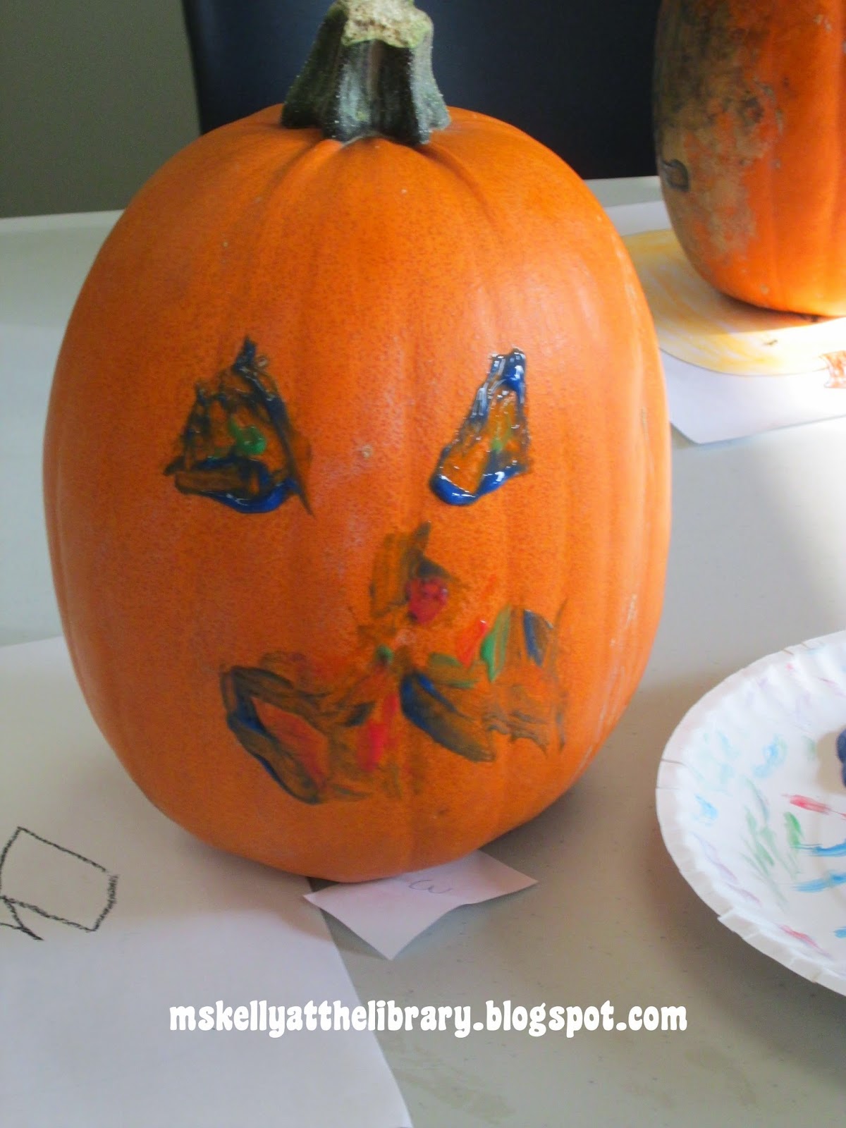 Ms. Kelly at the Library: Kidding Around: Pumpkin Painting!