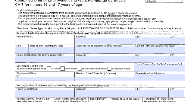 KTC ELA Information: KTC Students Read Through The CA-7 Work Permit