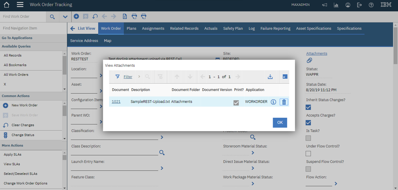 IBM MAXIMO Enterprise Asset Management: MAXIMO: Upload attachments ...