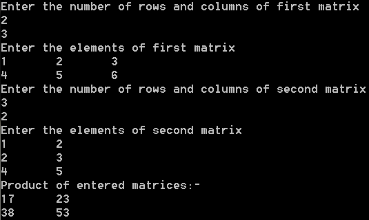 Multiplication of Two Matrices