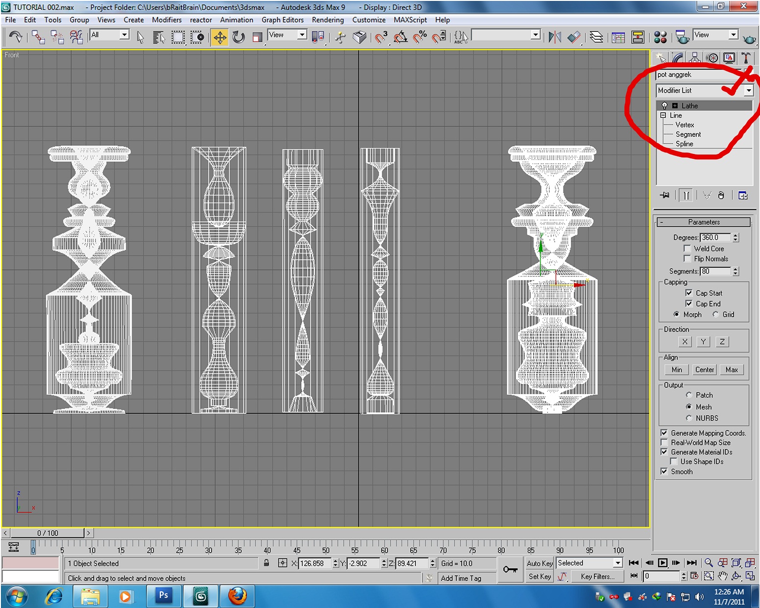 3dmax Tutorials: Quick modeling with "Lathe"