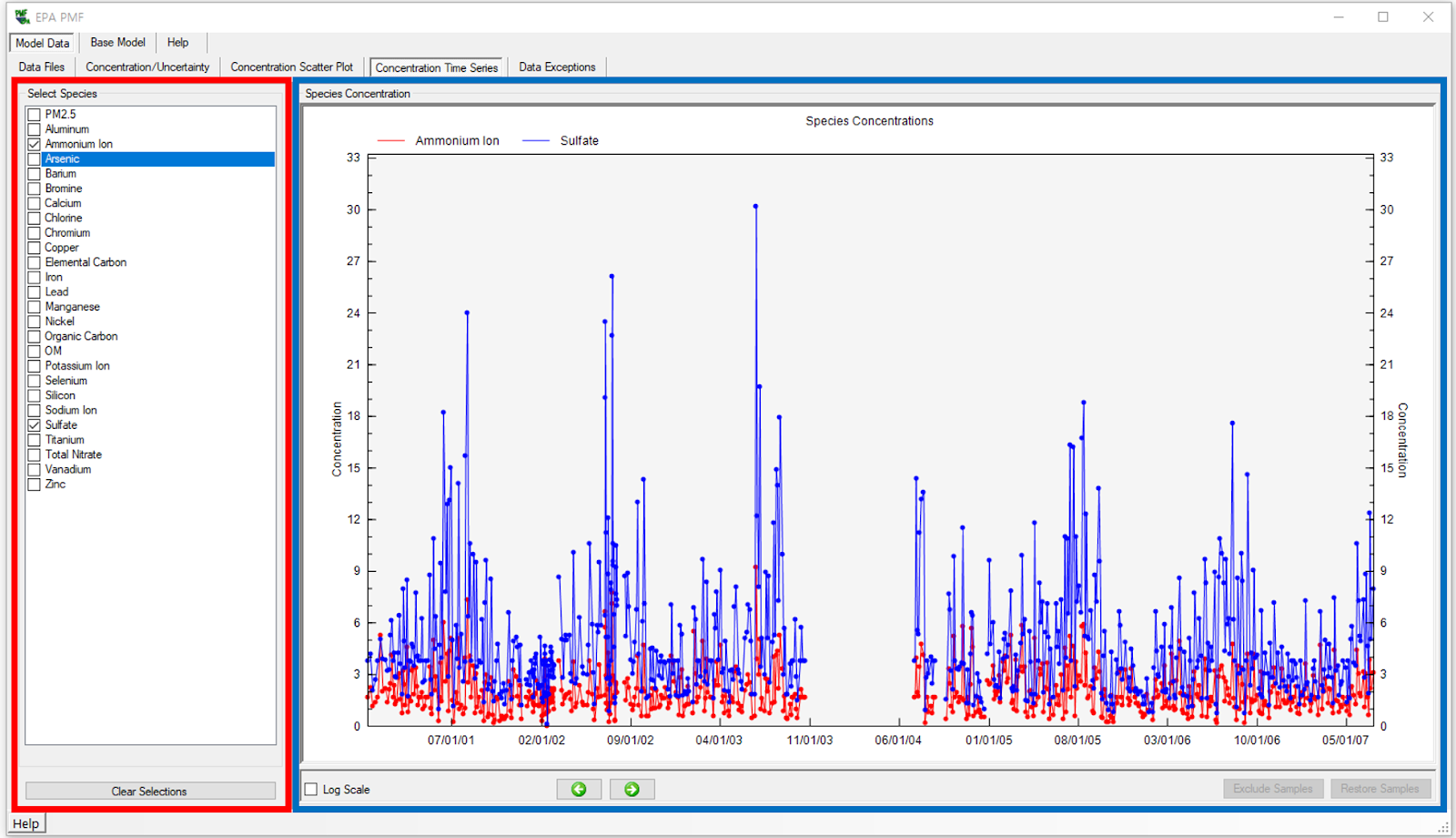 US EPA PMF 모델 기본 사용법 (데이터 요약 정보 확인) - KJT's Blog
