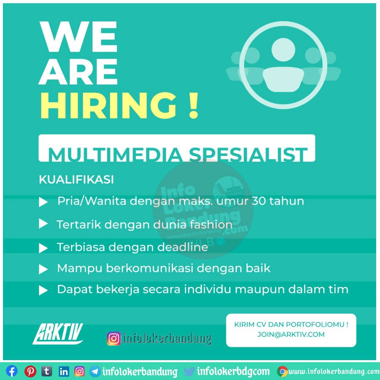 Lowongan Kerja Multimedia Spesialist Arktiv Bandung Januari 2021 - Info ...