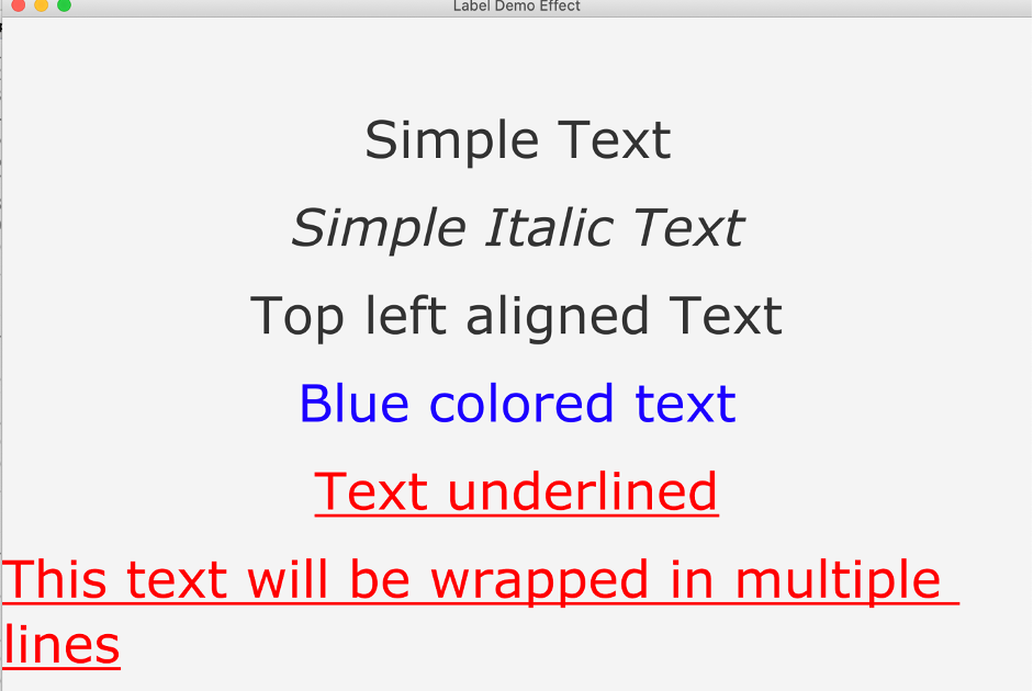 Programming for beginners: JavaFX: Label widget
