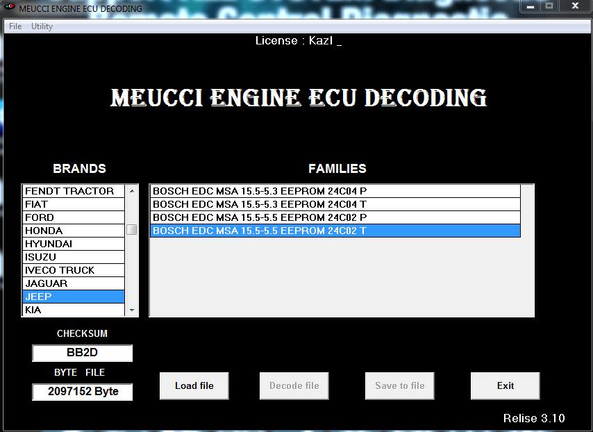 MEUCCI ENGINE ECU DECODING - EasyByPro MEUCCI ENGINE ECU DECODING - EasyByPro