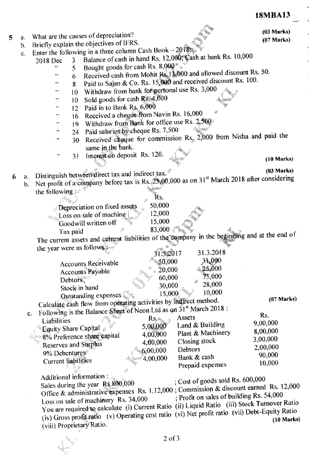Visvesvaraya Technological University MBA (CBCS) First Semester 18MBA13 ...