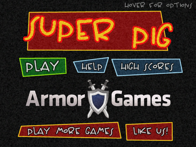 Webschnorcheln: Schweine-Splatter-Flash-Game: Super Pig