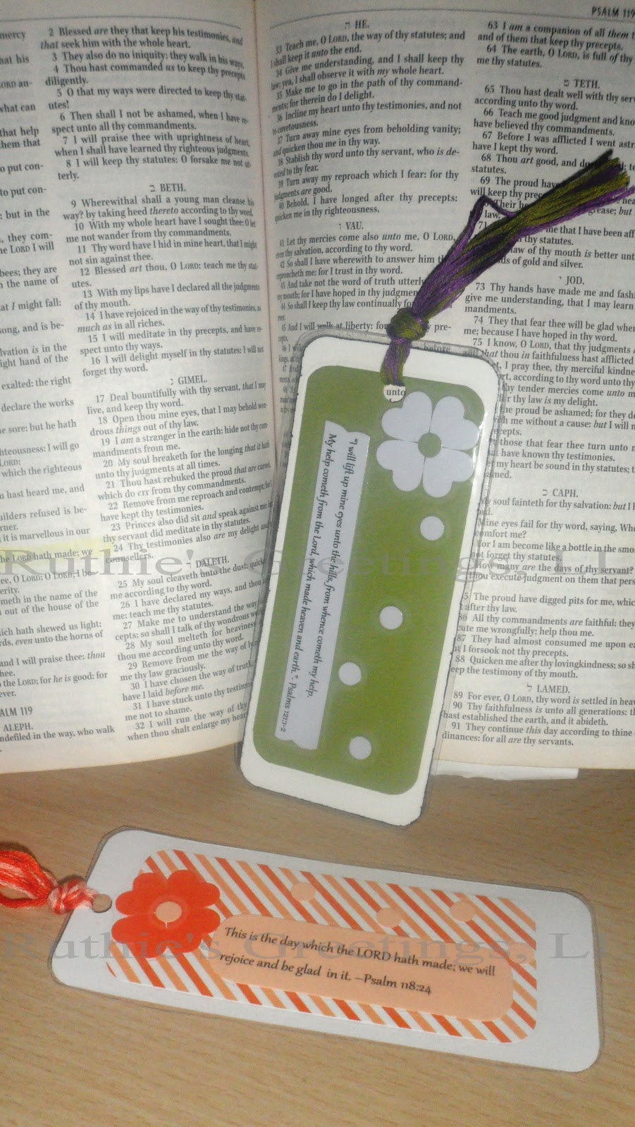 Handmade Laminated Christian Bible Verse Bookmarks!