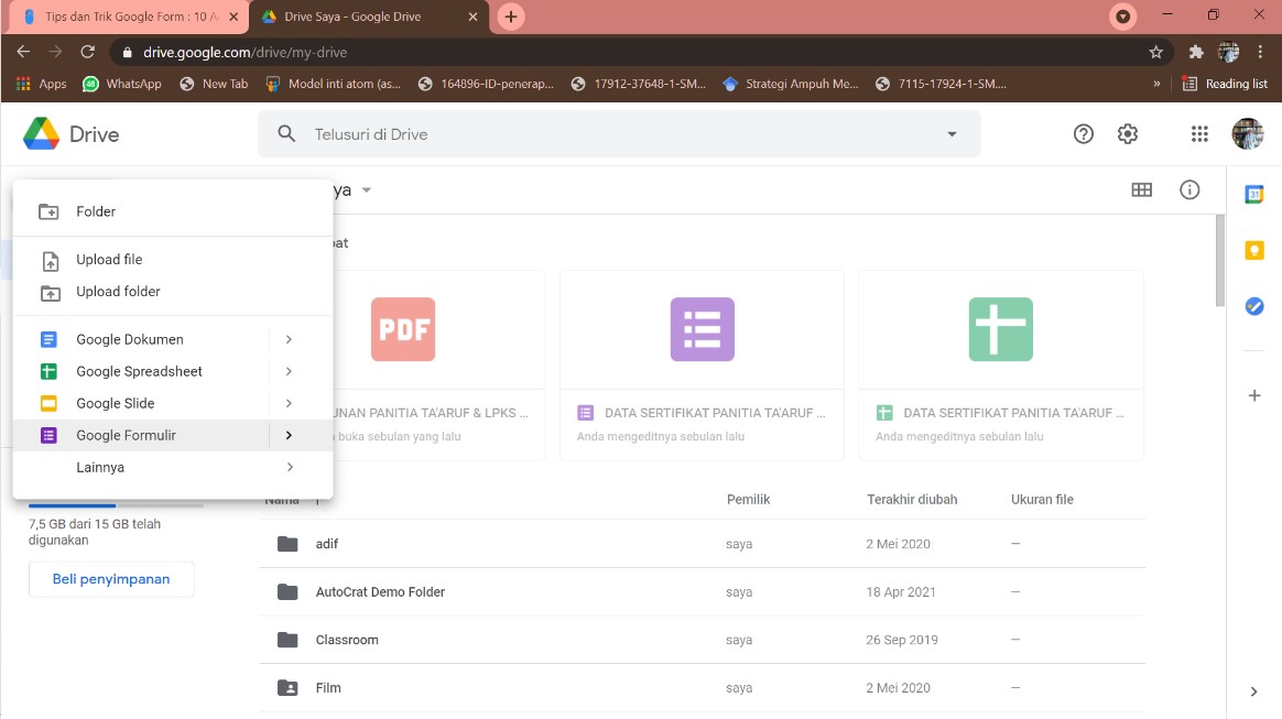Cara membuat soal dengan menggunakan Google Form