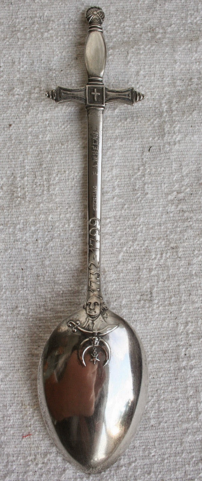 Антиквариат: МАСОНСАЯ ЛОЖКА. MASONIC STERLING SPOON WASHINGTON SWORD ...