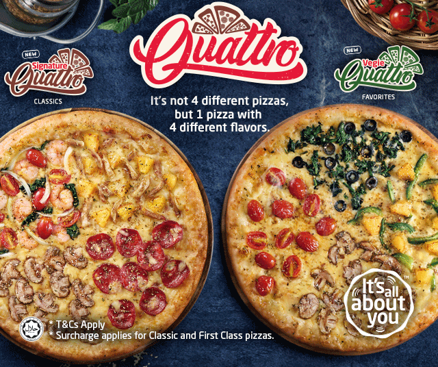 Pizza Signature QUATTRO dan Veggie QUATTRO Dari Domino’s Pizza - 4 ...