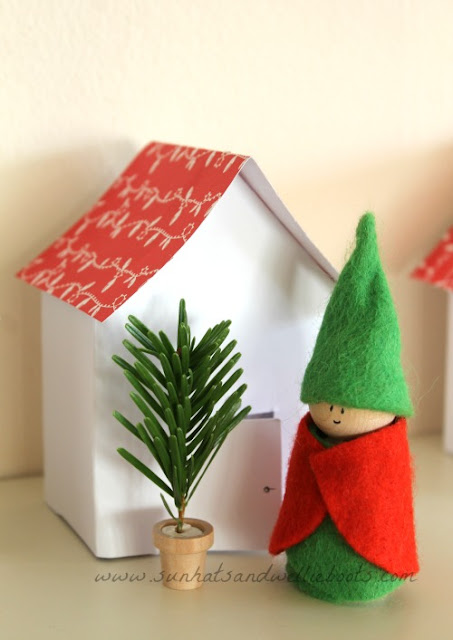 Sun Hats & Wellie Boots: DIY Paper Elf Houses - Perfect for an Advent ...